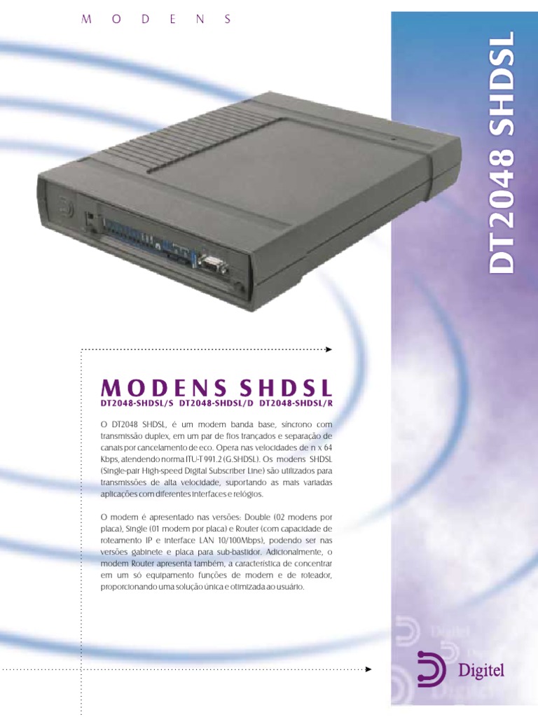Características e especificações técnicas do modem banda base síncrono ...