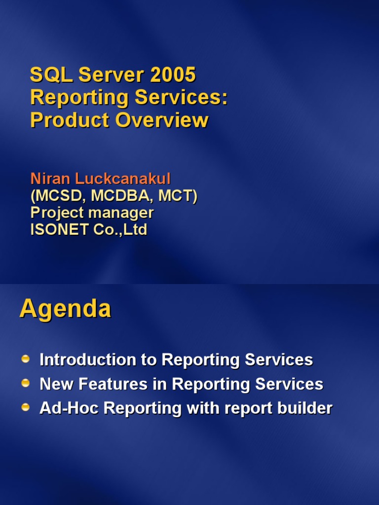 SQL Server 2005 Reporting Services Overview | PDF | Microsoft Sql ...