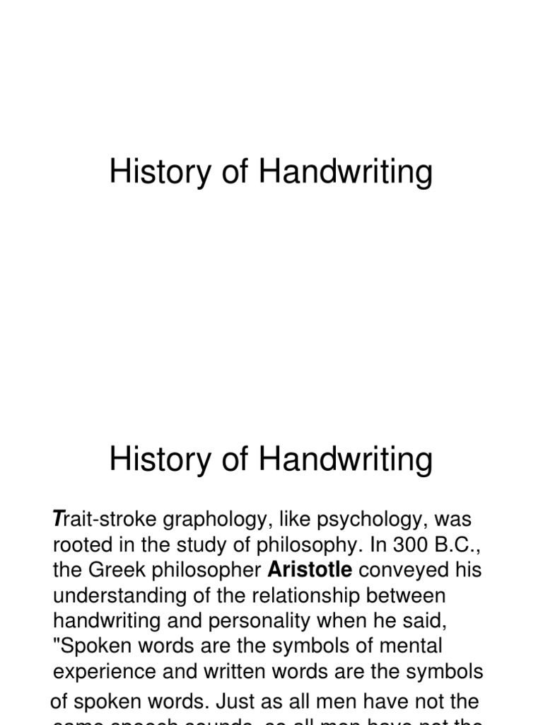 1-History of Handwriting | PDF | Graphology | Psychology