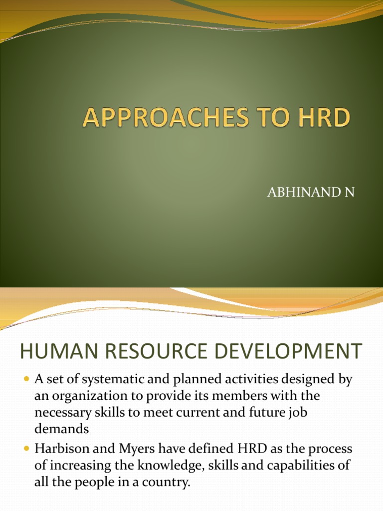 Approaches of HRD PDF | PDF | Human Resource Management | Strategic ...