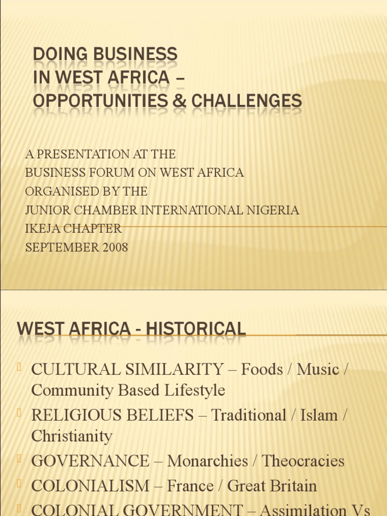 West Africa Business Forum 2008 Presentation | PDF | Economic Community ...