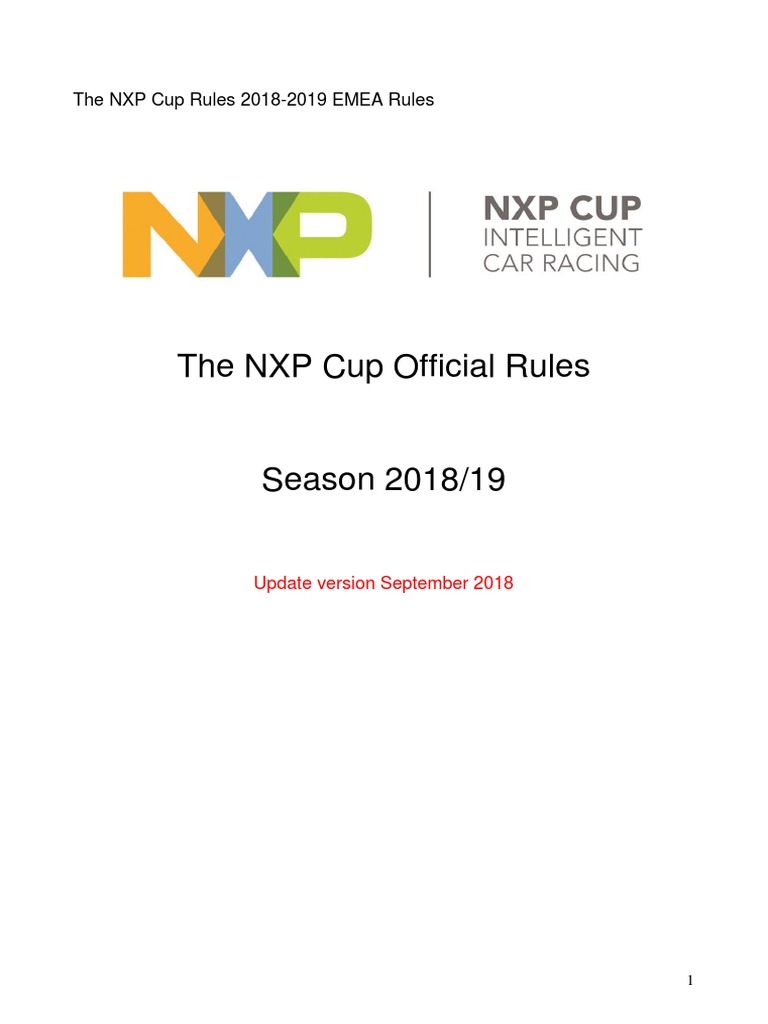 NXP CUP 2019 Rules | PDF | Referee | Auto Racing