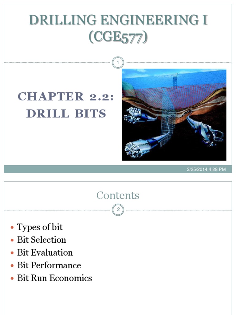 08 Drilling Engineering Part 4 Drillbits | PDF | Drilling | Bearing (Mechanical)