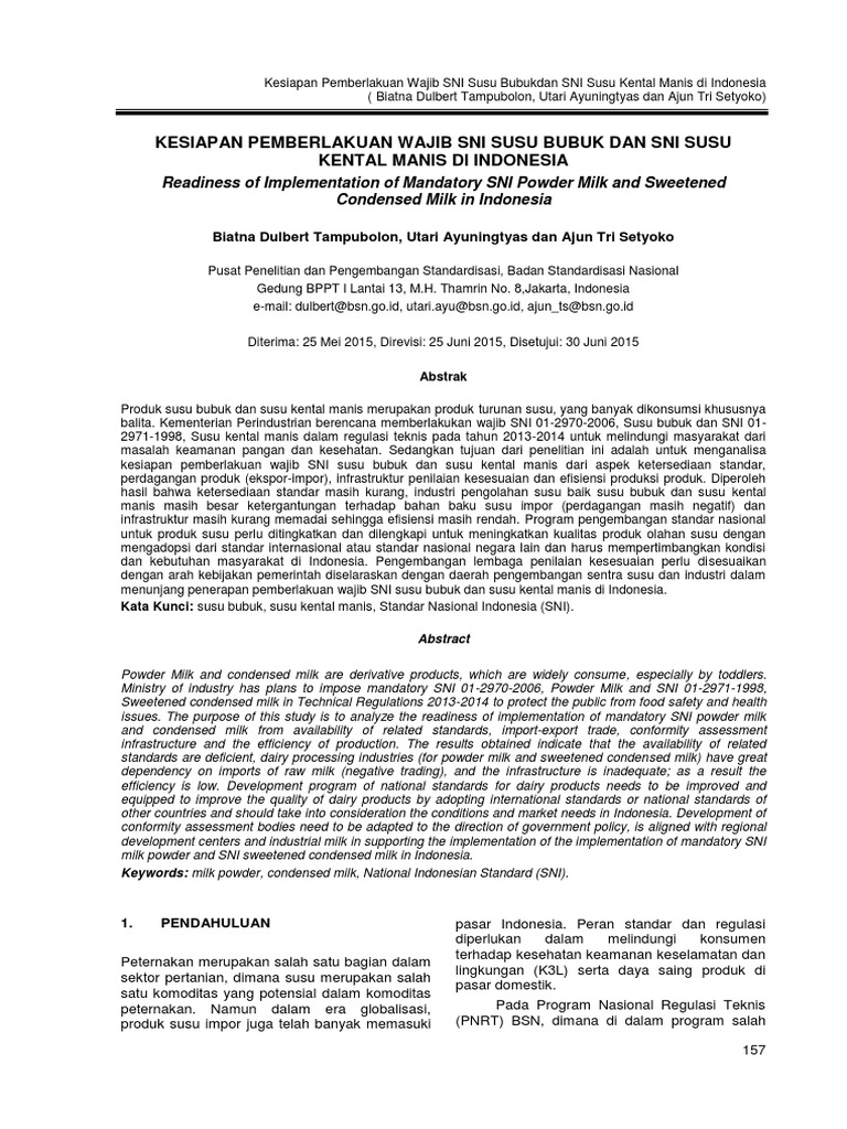 SNI Susu Bubuk | PDF | Bisnis | Ilmu Sosial