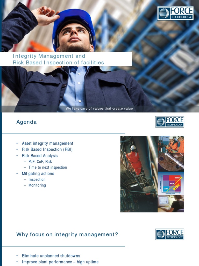 Integrity Management and Risk Based Inspection of Facilities | PDF ...