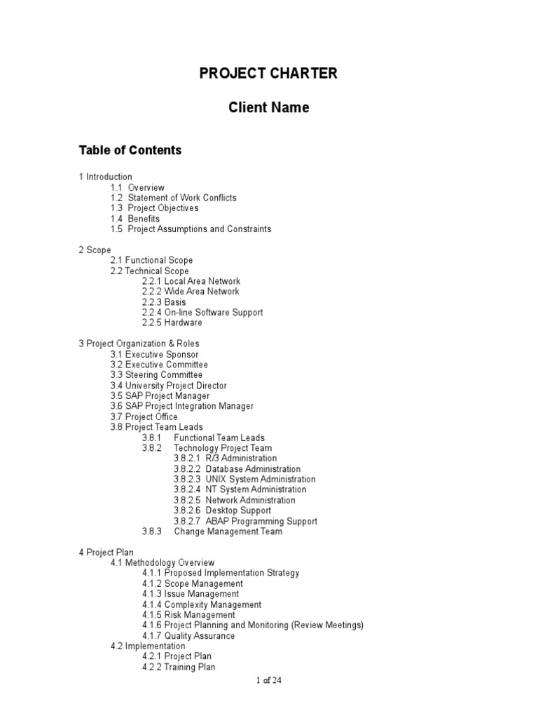 SAP Project Charter | PDF | Project Management | Business Process