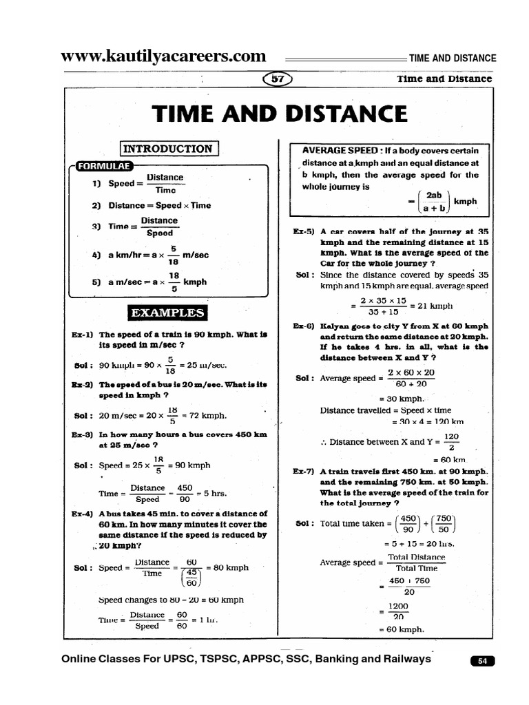 Time and Distance: Online Classes For UPSC, TSPSC, APPSC, SSC, Banking ...