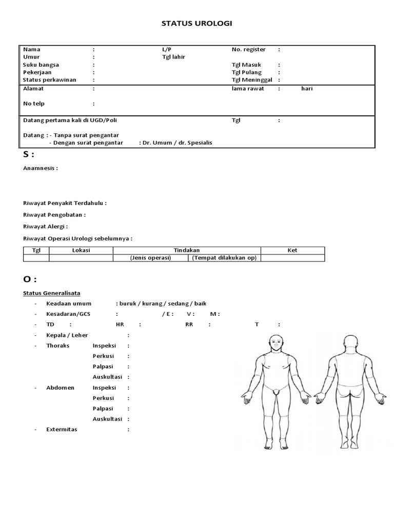 Form Status Urologi | PDF