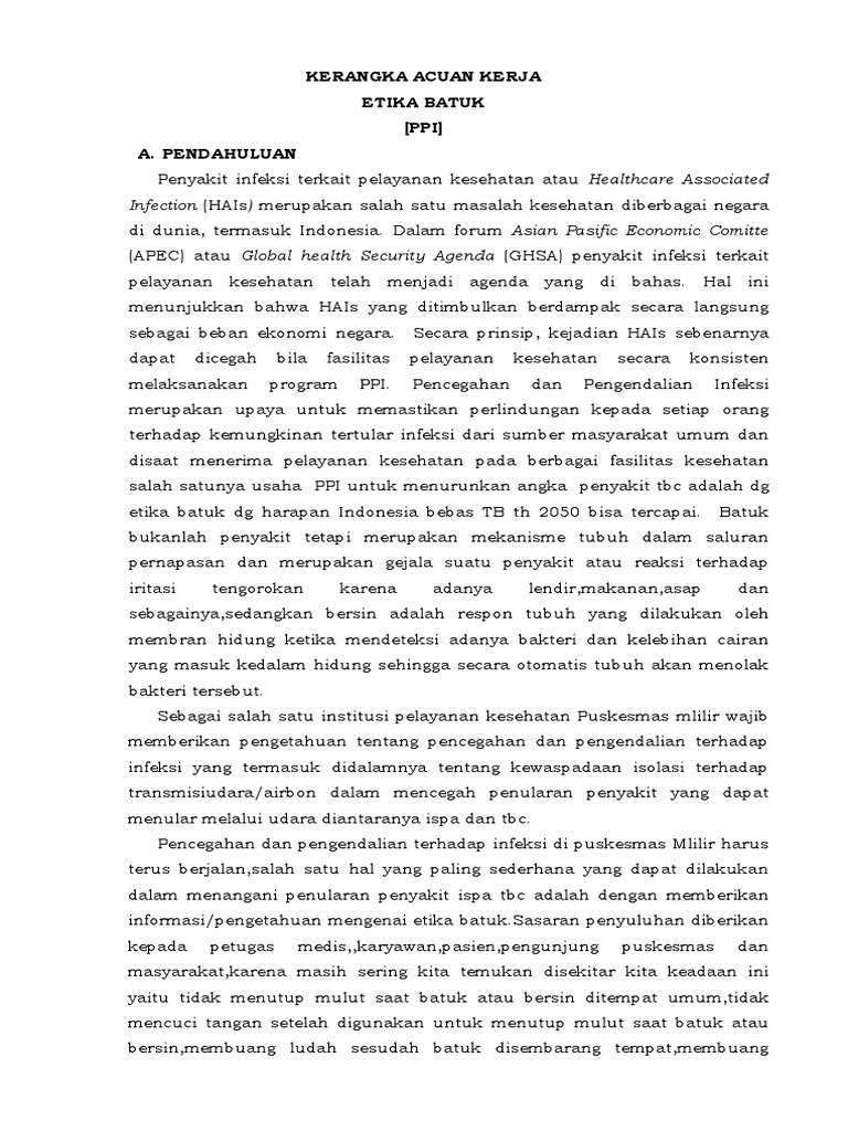Kak Ppi Etika Batuk | PDF