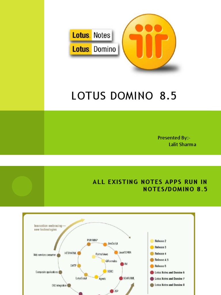 Lotus Domino 8.5: Presented By:-Lalit Sharma | PDF | Html | Ibm Notes