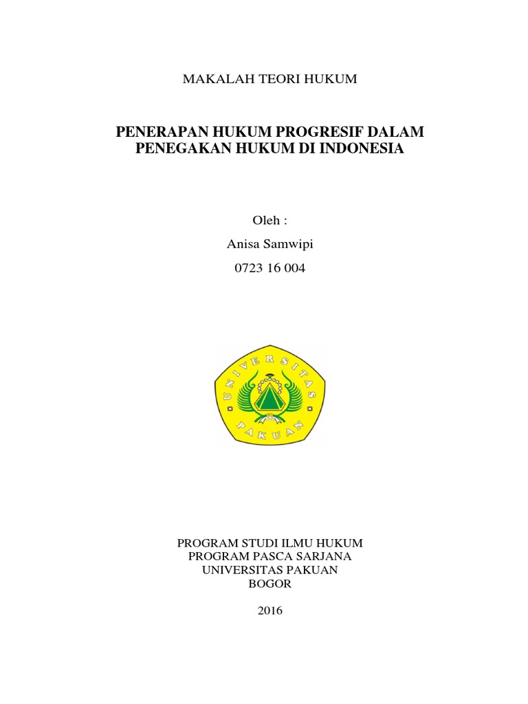 Penerapan Hukum Progresif Dalam Penegakan Hukum Di Indonesia | PDF