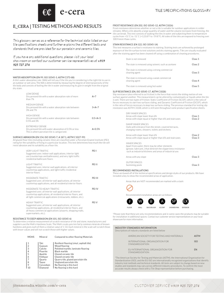 Tile Testing Standards and Guidelines | PDF | Flooring | Tile