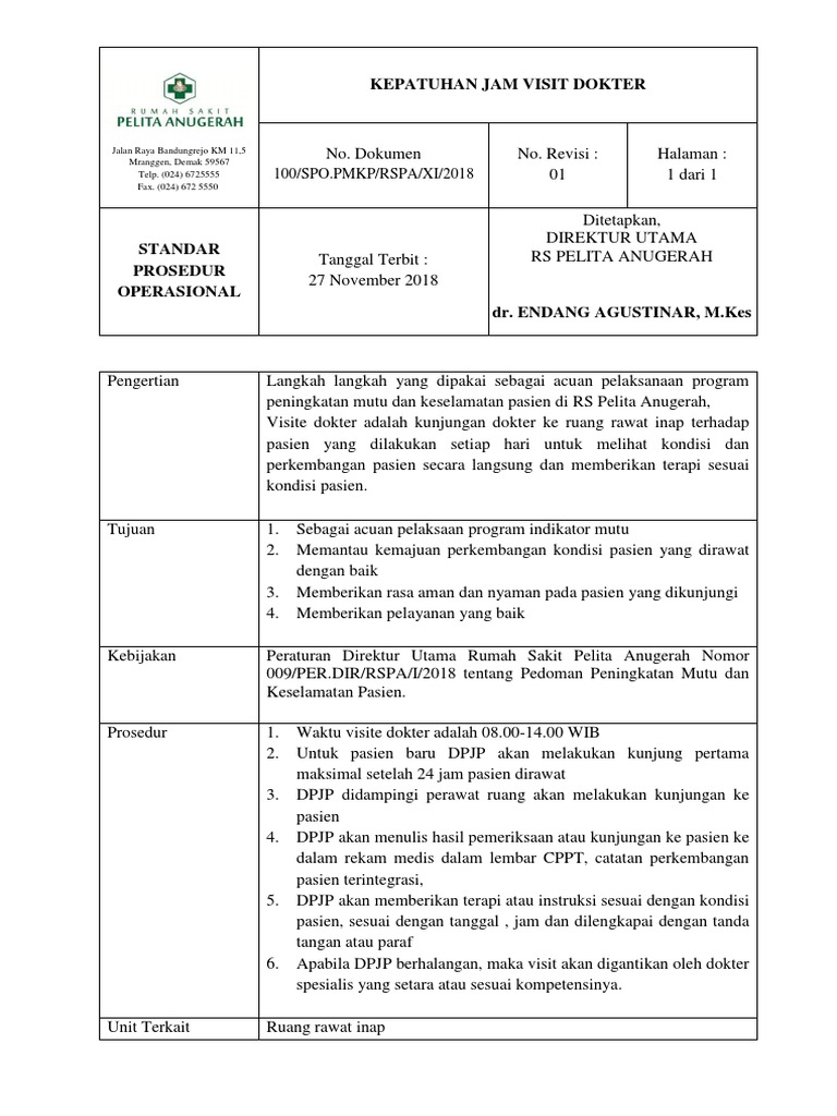 100 Nov PMKP Spo Visit Dokter | PDF