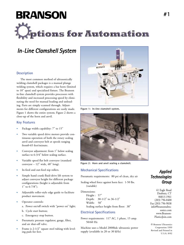 Clamshell Inline Sealer | PDF | Machines | Mechanical Engineering