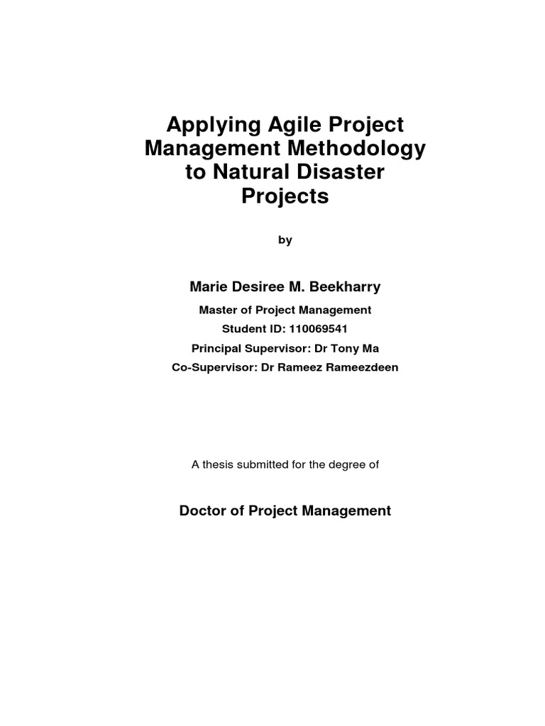 Agile Methodology For Disaster Projects | PDF | Agile Software ...