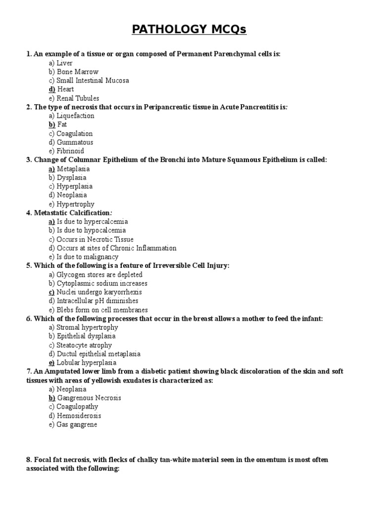 Pathology Mcqs Correct | Shock (Circulatory) | Thrombosis