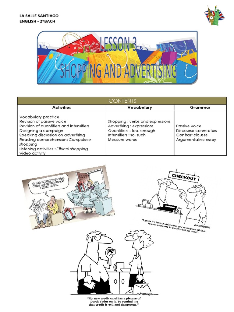 Lesson 3 - Shopping and Advertising (18-19) | PDF | Adjective | Verb