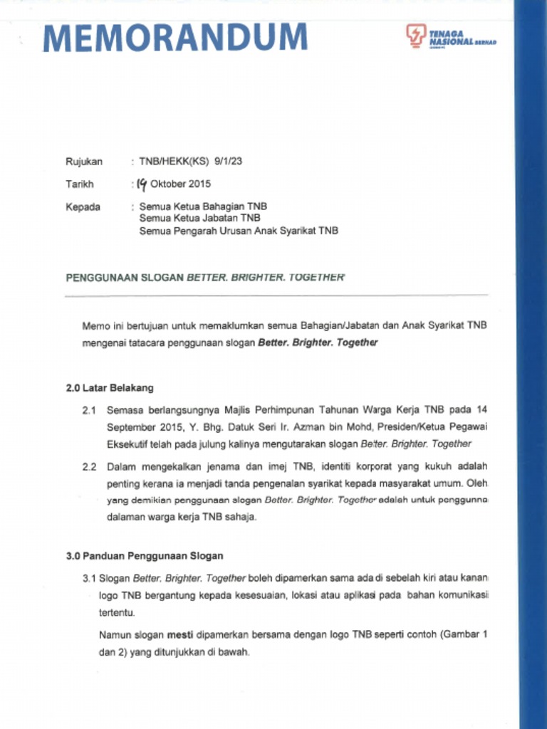 Memo TNB | PDF