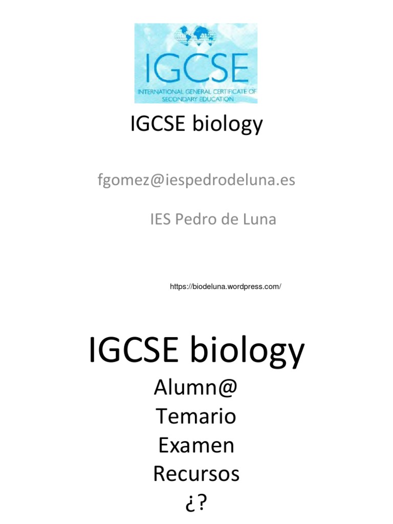 03 IGCSE Biology 2019 | PDF | Organismos | Biología