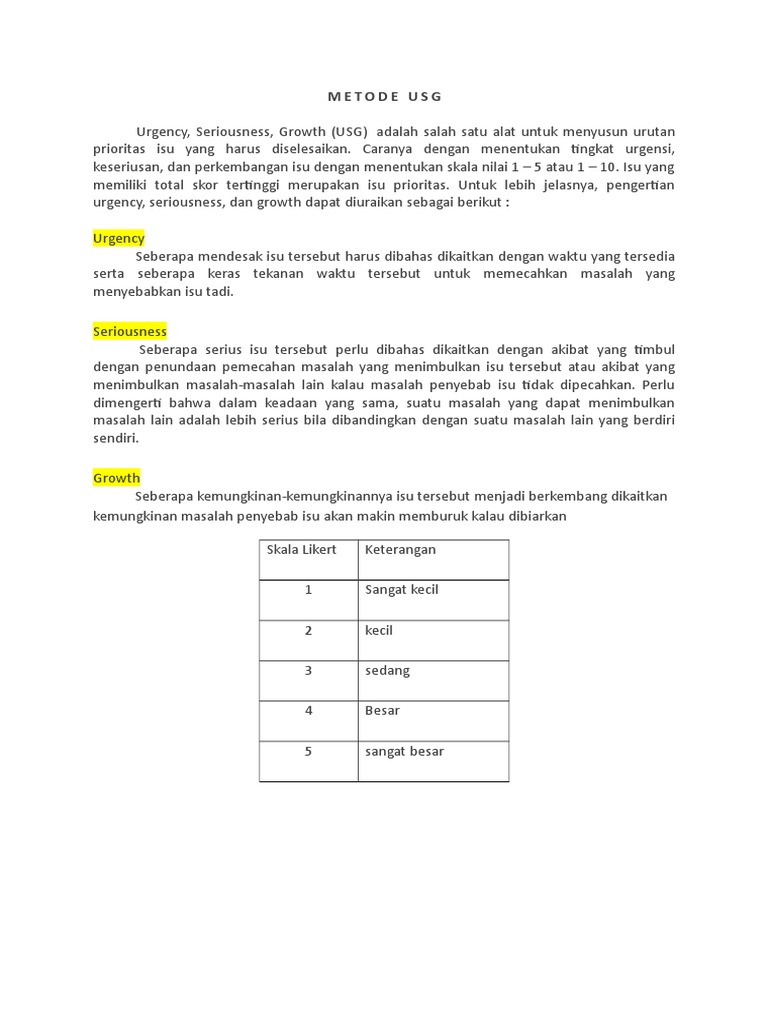 METODE USG Print | PDF