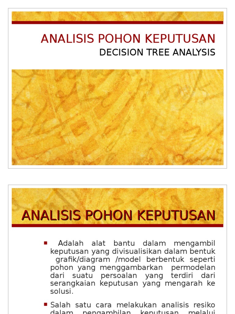 Analisis Pohon Keputusan: Decision Tree Analysis | PDF