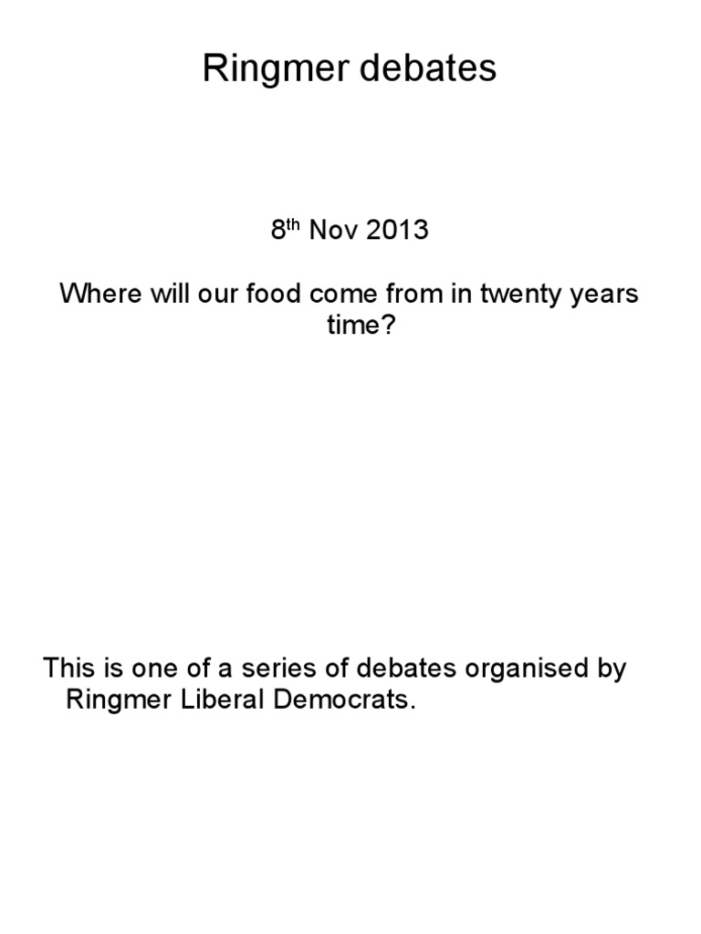 Future Food Supply Debate Insights | PDF | Soybean | Beef