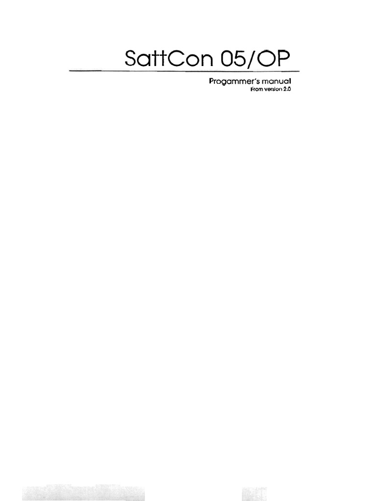 SattCon 05-OP Programmers Manual PDF | PDF | Computer Terminal | Subroutine