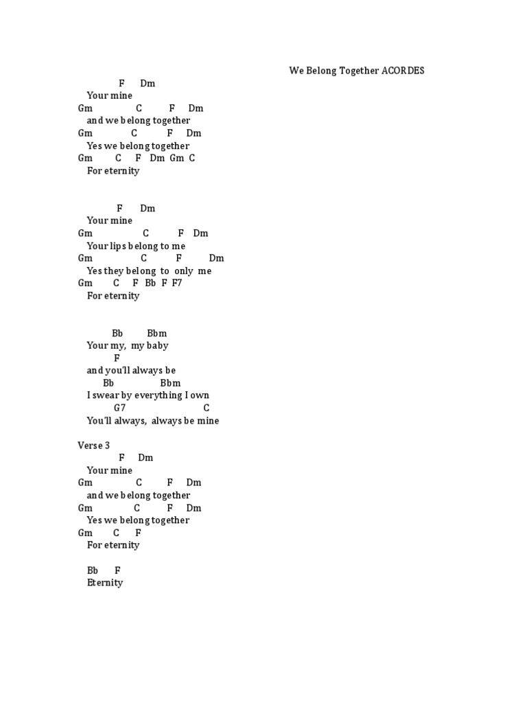 We Belong Guitar Chords