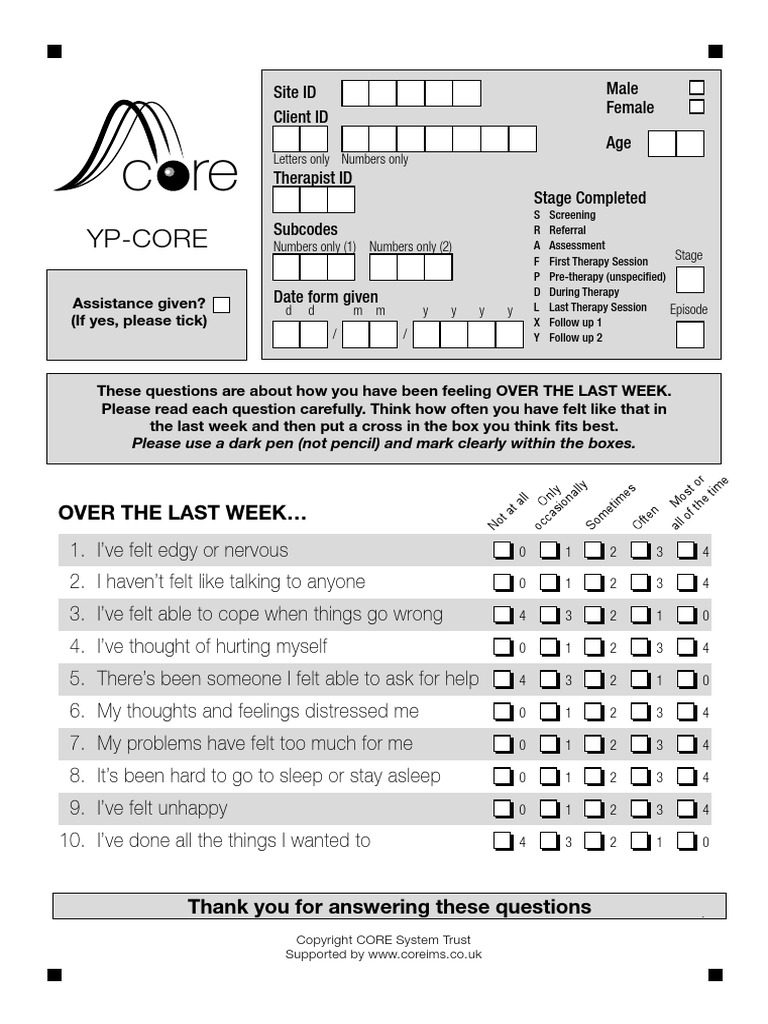 Yp Core PDF | PDF | Therapy | Applied Psychology