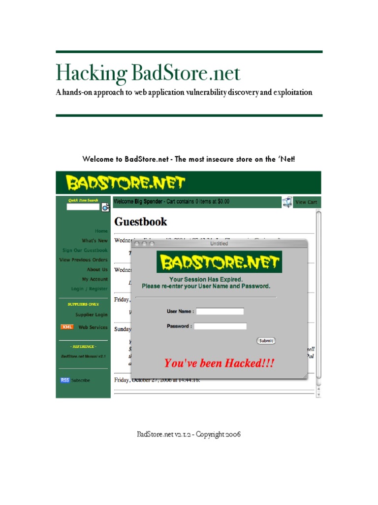 BadStore Net v2 1 Manual PDF | PDF | License | Source Code