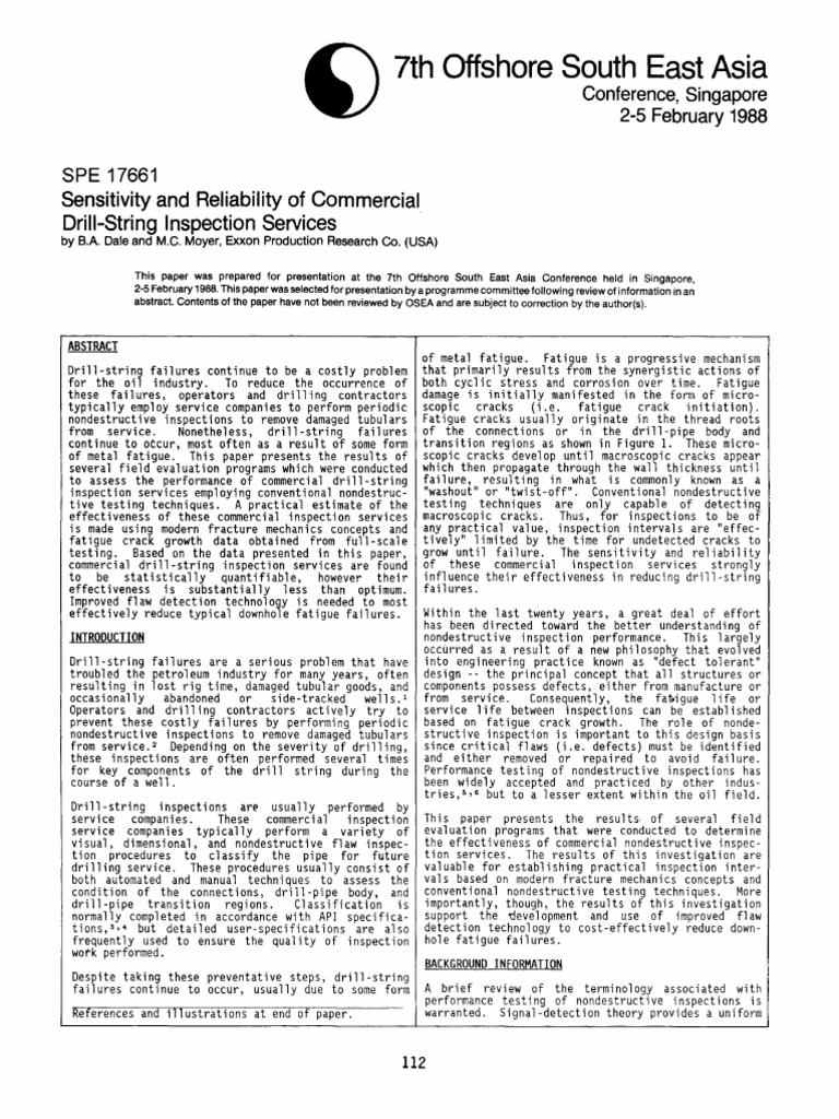 Sensitivity and Reliability of Commercial Drill-String Inspection ...
