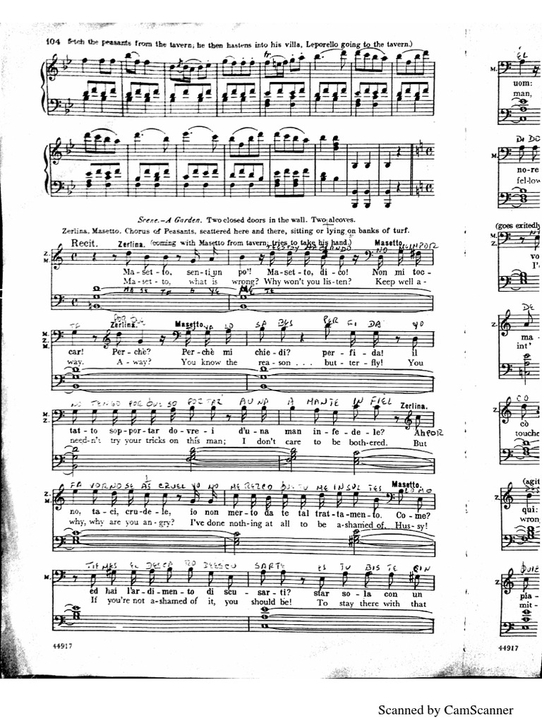 Batti, Batti, o Bel Masetto - Mozart | PDF | Classical Music | Opera