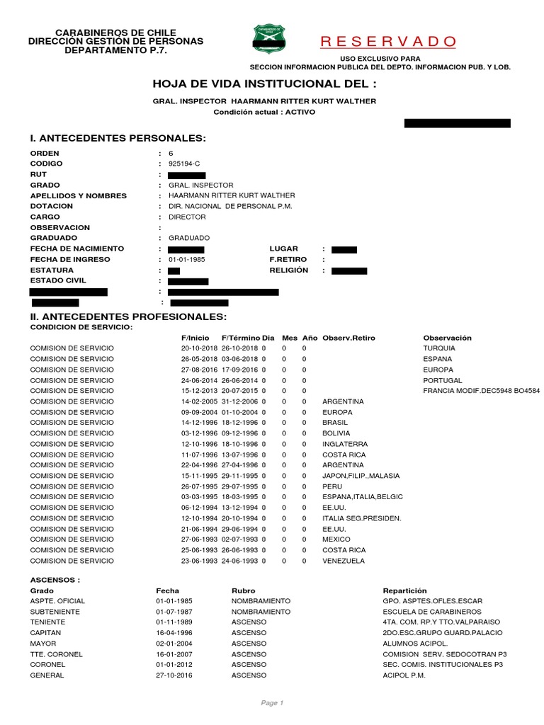 General Insp SR Haarmann | PDF | Política de defensa | Rango militar