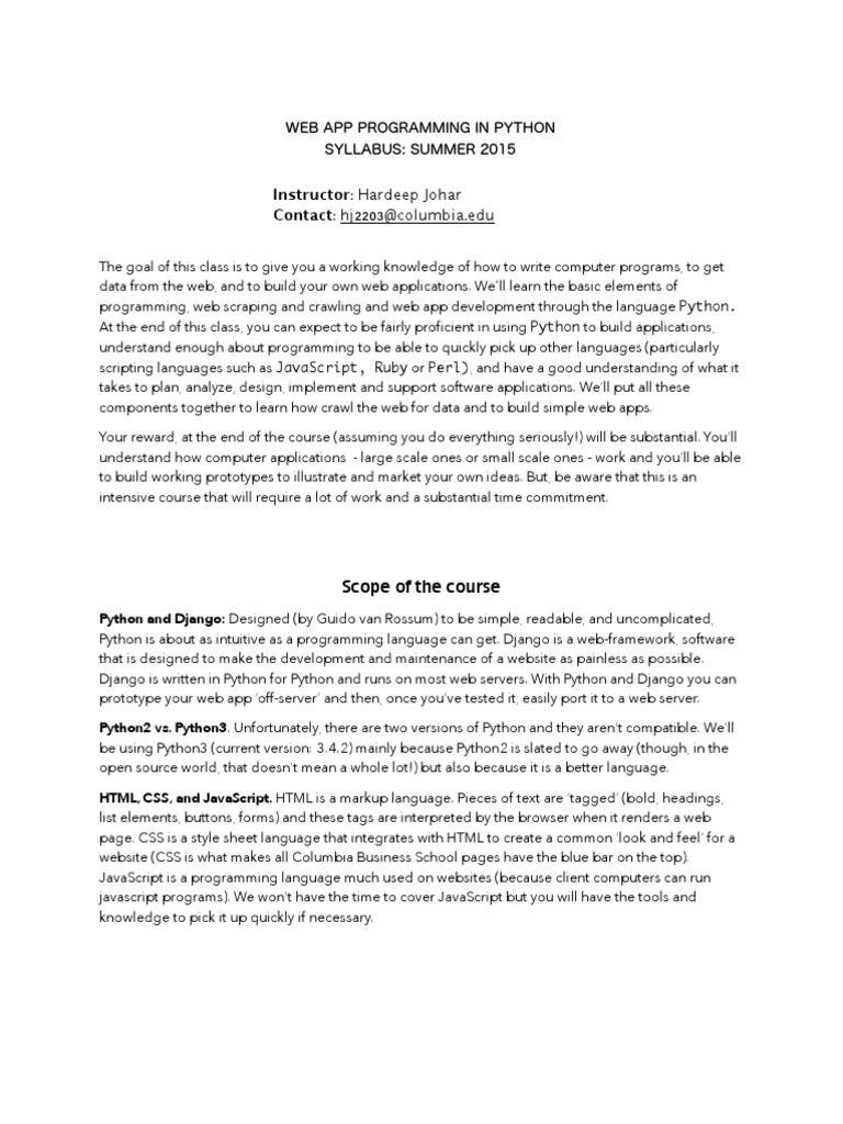 Web App Programming in Python - Johar 20152 PDF | PDF | Cascading Style ...