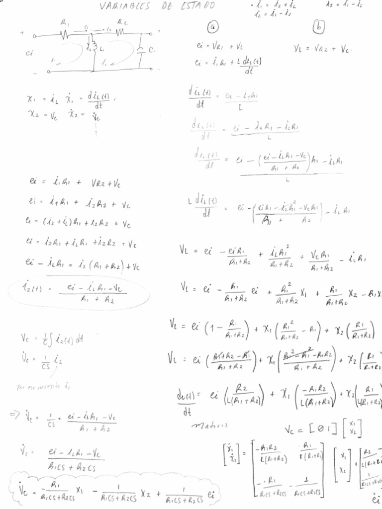 Variables De Estado Sistemas Eléctricos Circuitos Y Variables De 0789