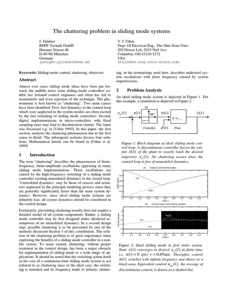 The Chattering Problem in Sliding Mode Systems | PDF | Control Theory | Systems Theory