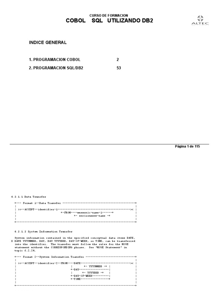 Cartilla Cobol Db2 | PDF | Arithmetic | Computer Science