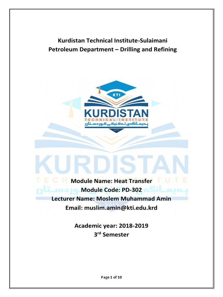 Heat Transfer - Course Book - 3rd Semester (Updated) | PDF | Heat ...