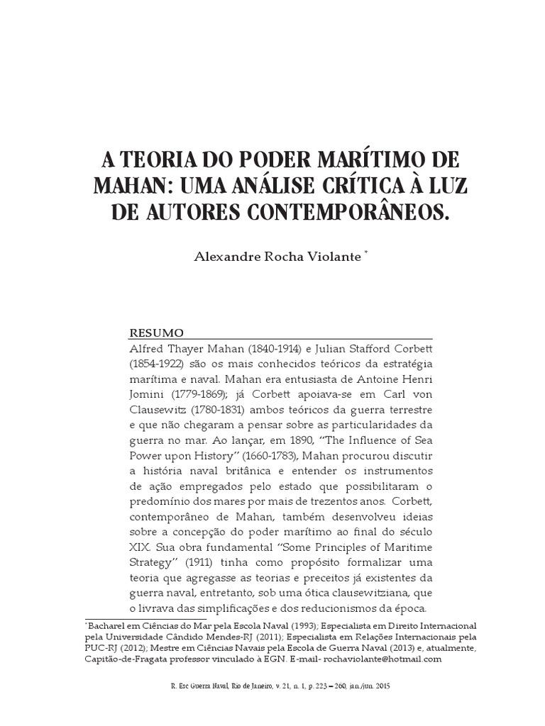 A Teoria Do Poder Marítimo de Mahan | PDF | Geopolítica | Estado