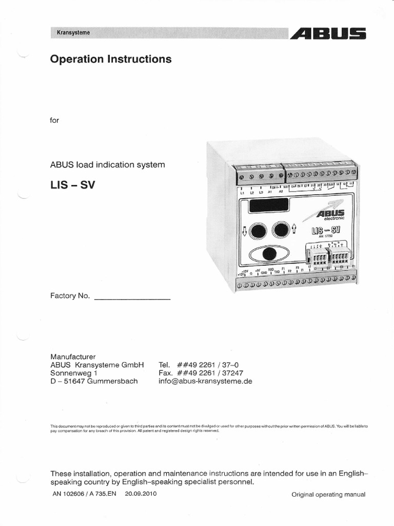 Abus Lis-Sv | PDF | Relay | Power Supply