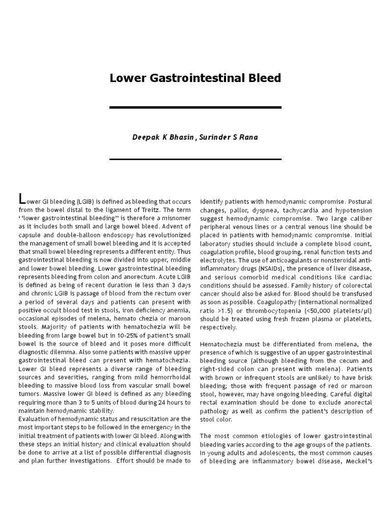 58 Lower Gastrointestinal Bleed | PDF | Colonoscopy | Bleeding