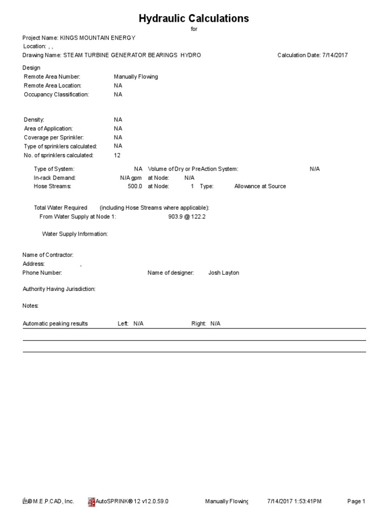 Sprinkler Calculations | PDF | Fire Sprinkler System | Liquids