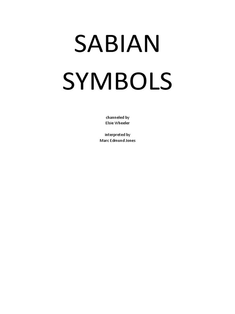 Sabian Symbols - Marc Edmund Jones | PDF | Self | Soul