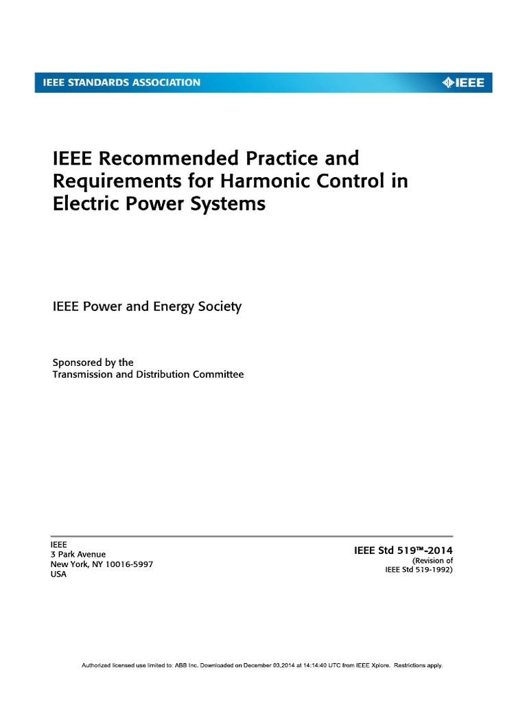 IEEE 519-2014 Tabel r1 | PDF | Harmonic | Distortion
