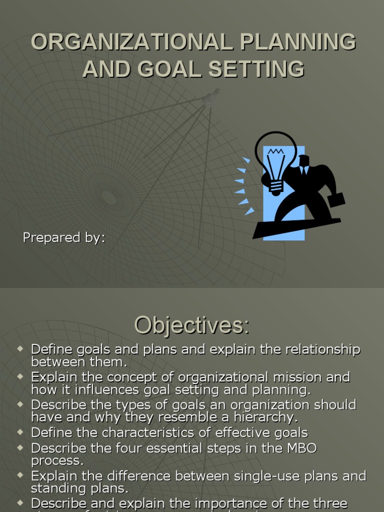 Organizational Planning And Goal Setting Guide Pdf Goal Crisis