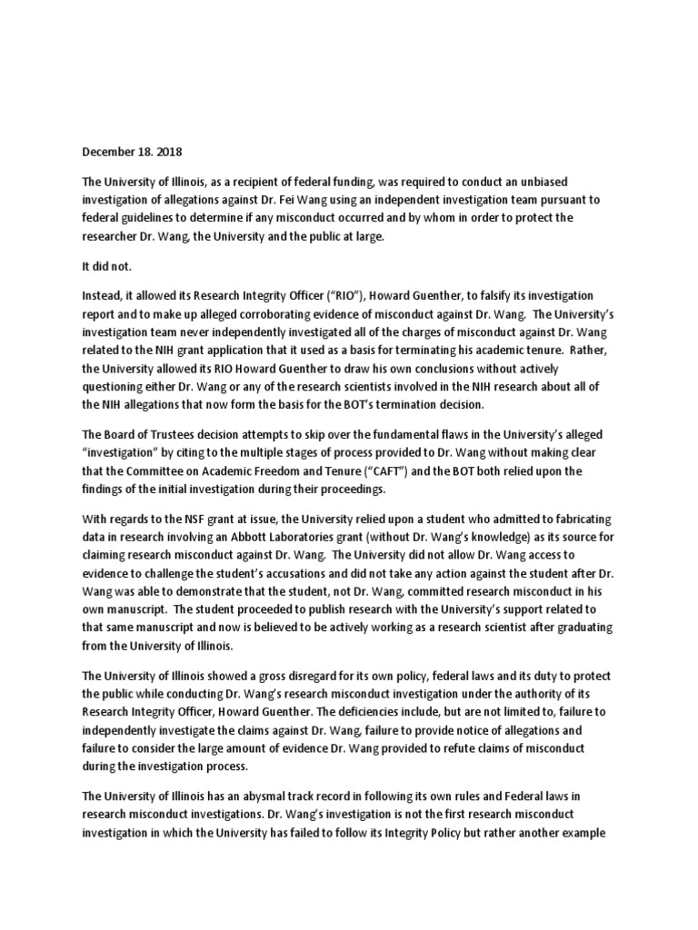 Fei Wang UIUC Response Final | PDF | National Institutes Of Health ...