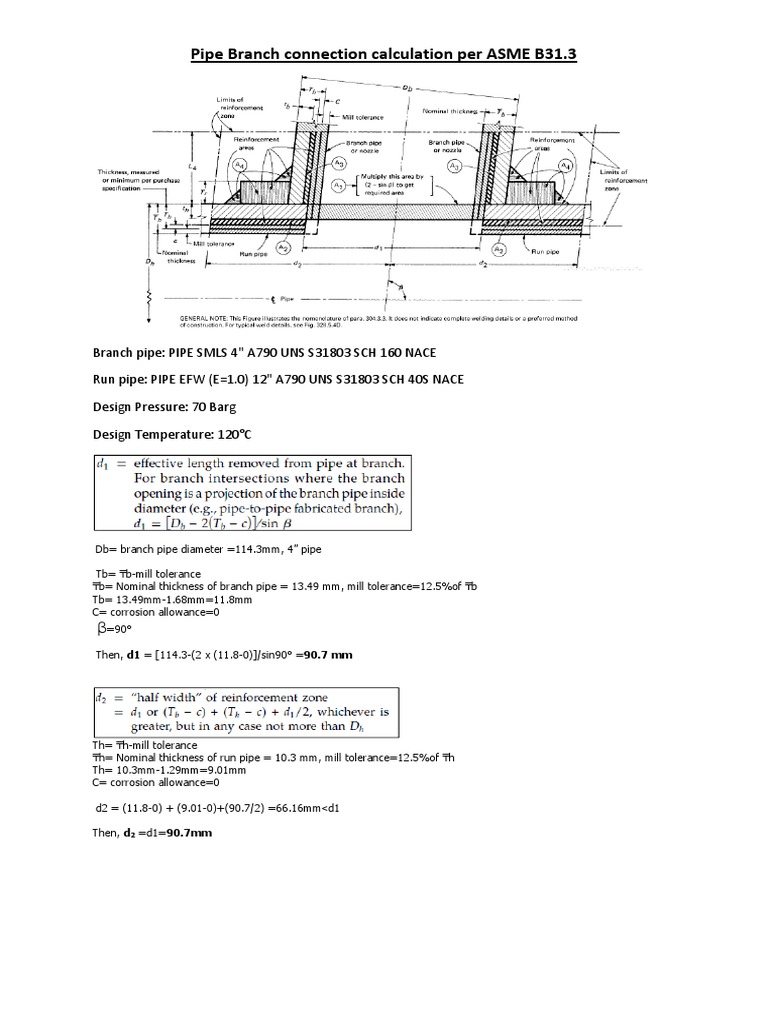 Pipe Branch Connection Calculation | PDF | Pipe (Fluid Conveyance ...
