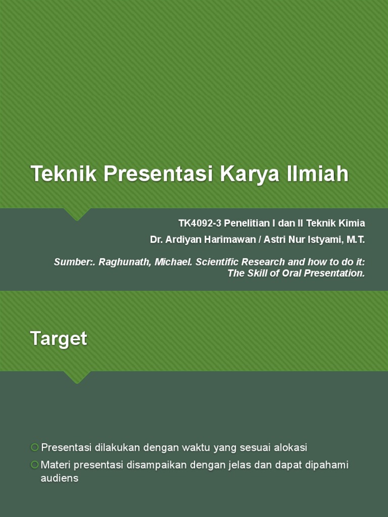 Teknik Efektif Presentasi Ilmiah | PDF | Kajian Bahasa Asing