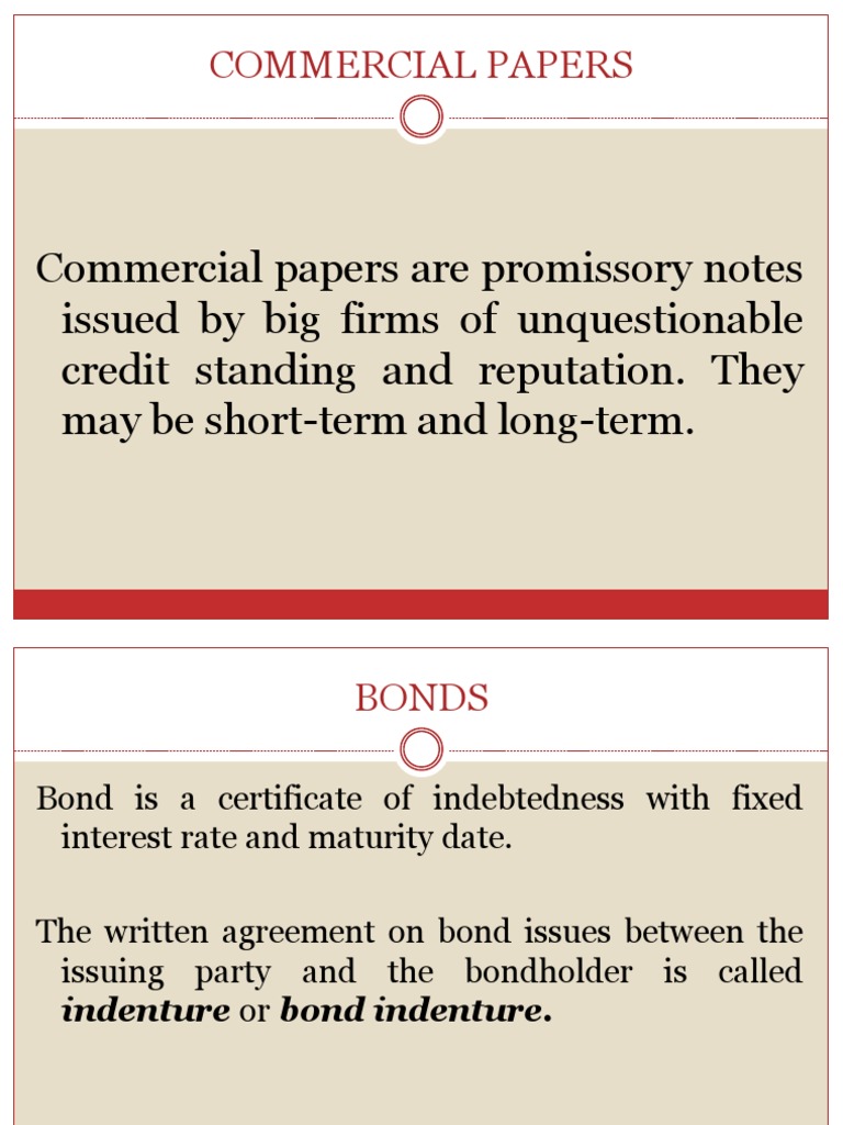 Commercial Papers | PDF | Bonds (Finance) | Liability (Financial ...
