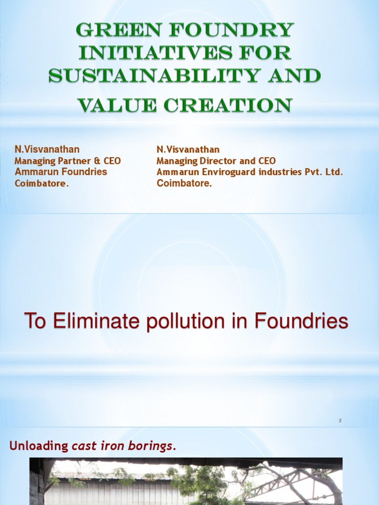 GREEN FOUNDRY INITIATIVES For Sustainability and Value Creation | PDF ...